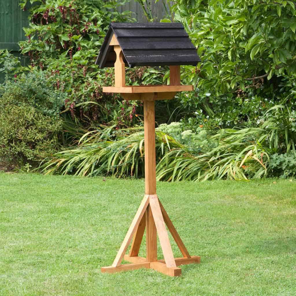 Sarre Black Wild Bird Feeding Table | Stylish Black Roof – The Hutch ...